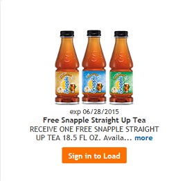 Free Snapple Straight Up Tea - Kroger Coupon